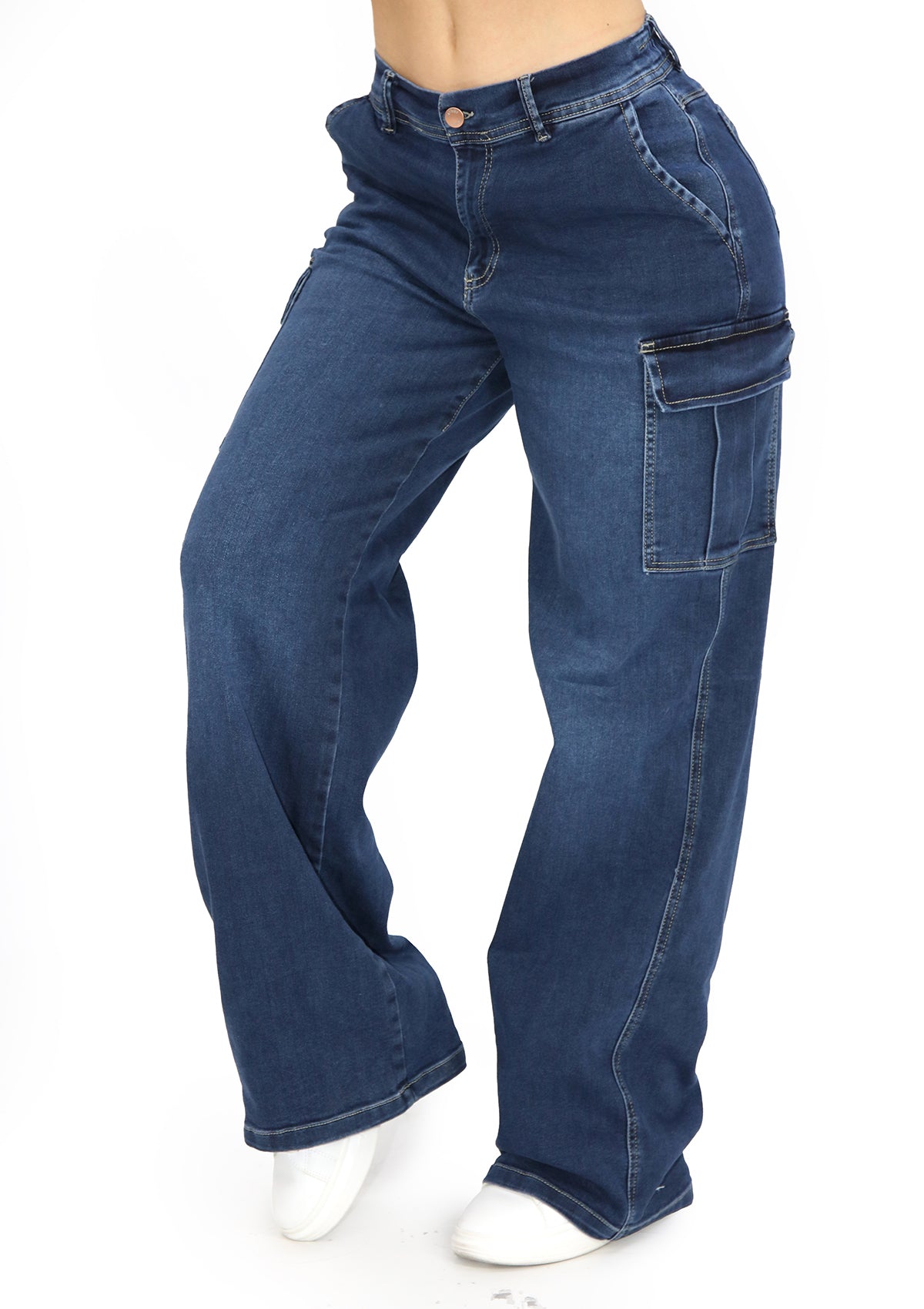 MRP21173 Straight Fit Cargo Jean by Maripily Rivera – Pompis Stores