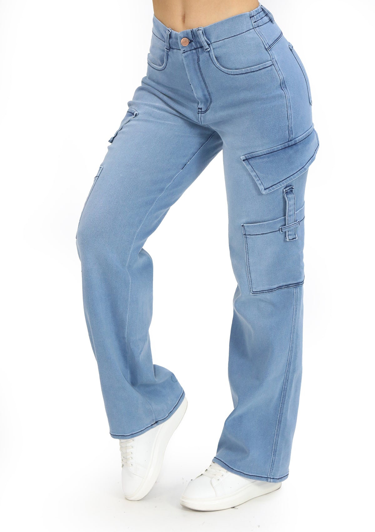 MRP21194 Straight Fit Cargo Jean by Maripily Rivera – Pompis Stores